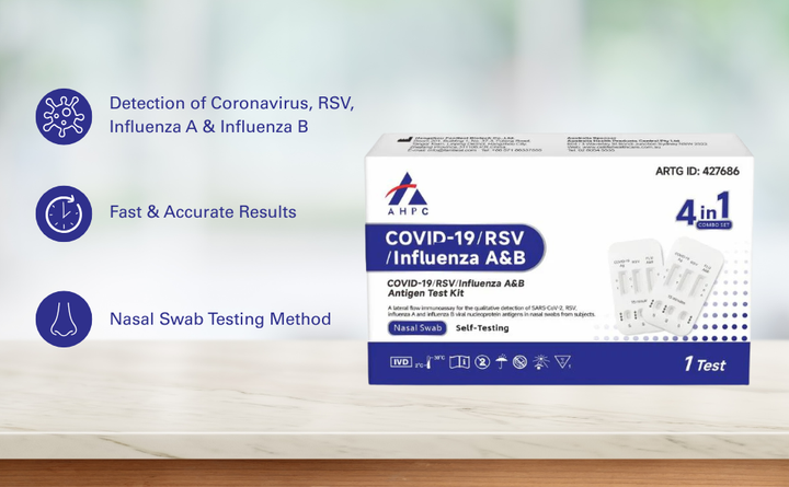 AHPC Sars-CoV-2/RSV/influenza A/B (4 in 1) Antigen Test Kit Single ...